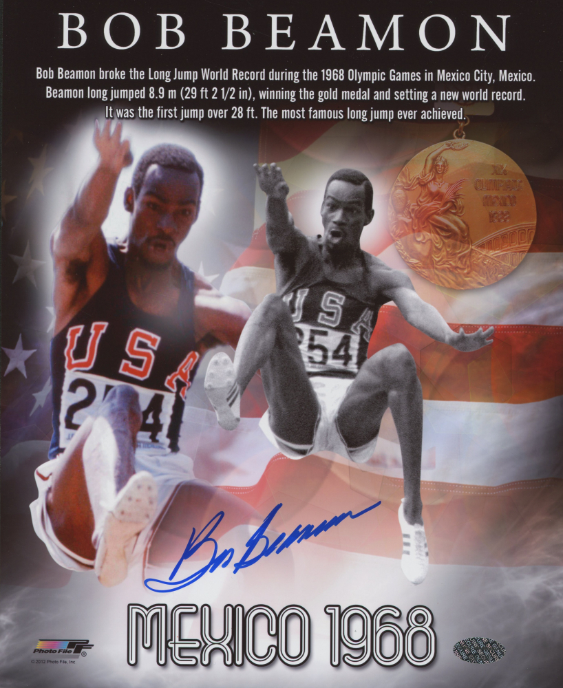 Bob Beamon Signed Team USA 8x10 Photo (Leaf COA) | Pristine Auction