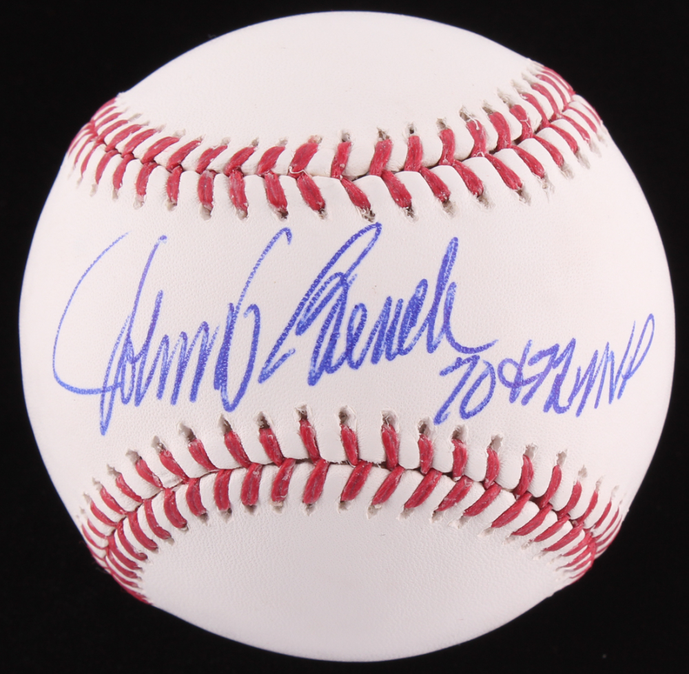 Johnny Bench Signed OML Baseball Inscribed "70 & 72 MVP" (Radtke ...