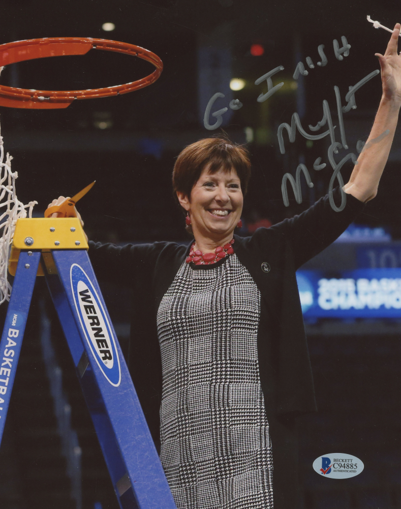 Muffet McGraw Signed Notre Dame Fighting Irish 8x10 Photo Inscribed "Go ...