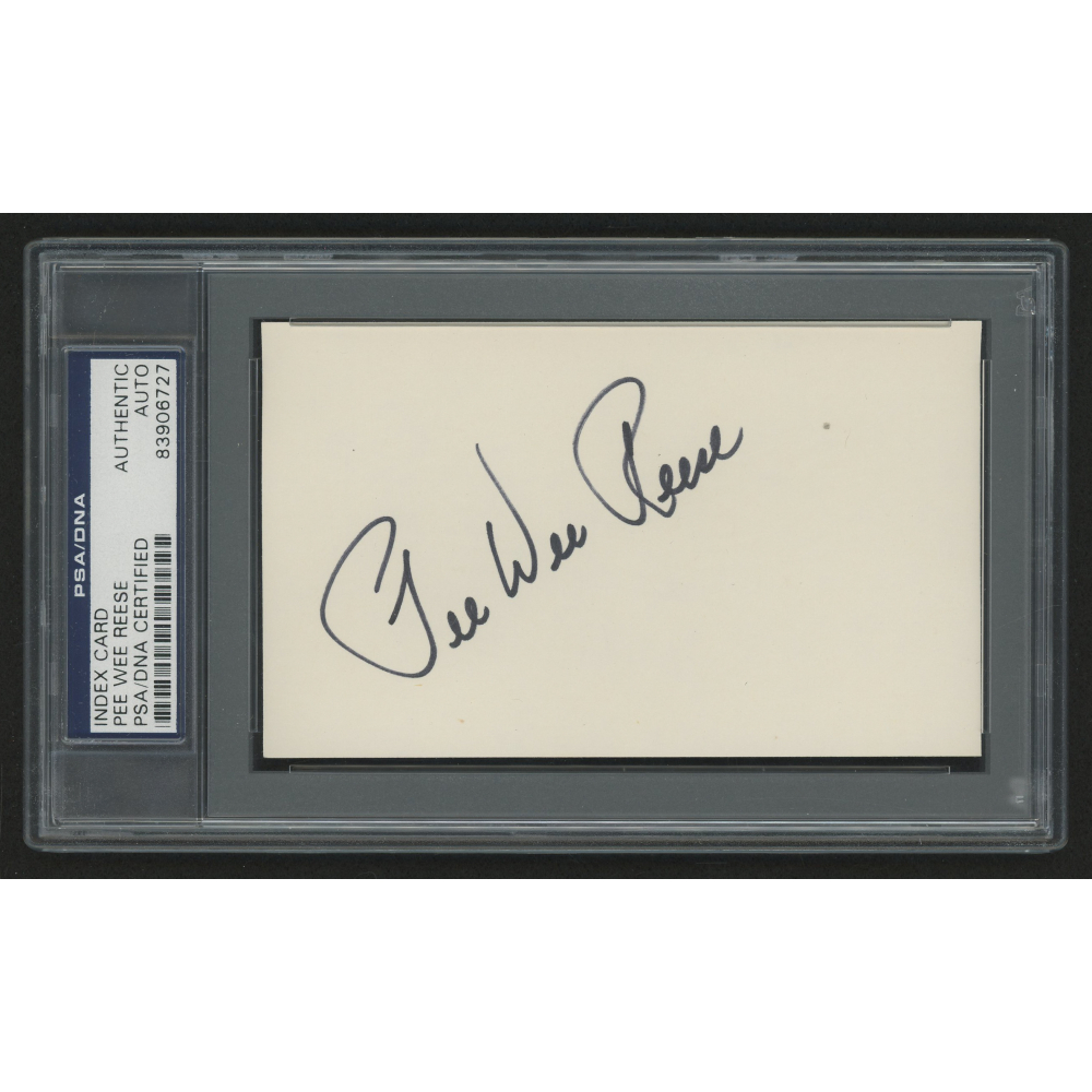 Pee Wee Reese Signed 3x5 Signature Cut (PSA Encapsulated) | Pristine ...