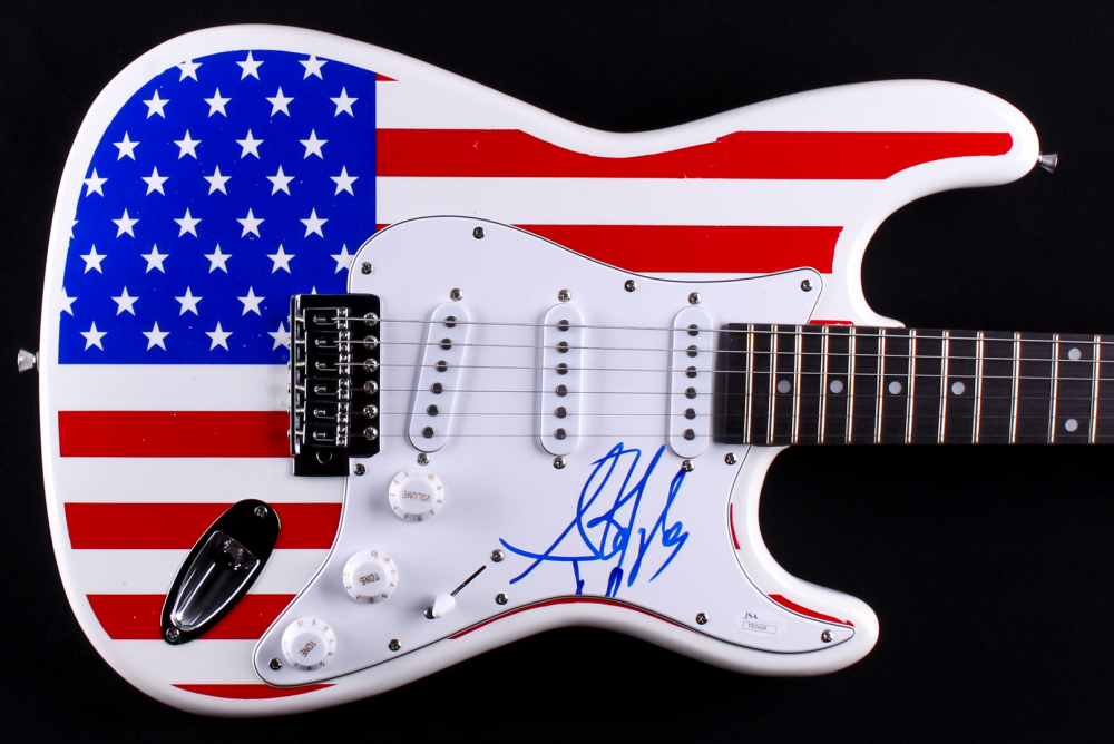 Steven Tyler Signed Full-Size "American Flag" Electric Guitar (JSA COA ...