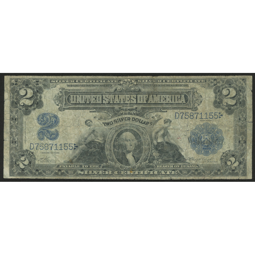 1899 $2 Two Dollars U.S. Silver Certificate Large Size Bank Note ...