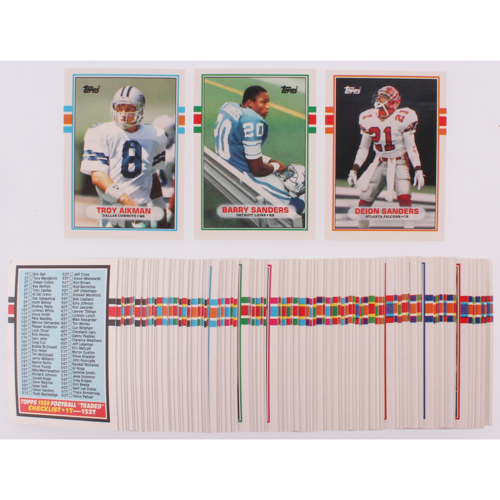 1989 Topps Traded Complete Set of (132) Football Cards with #30T Deion ...