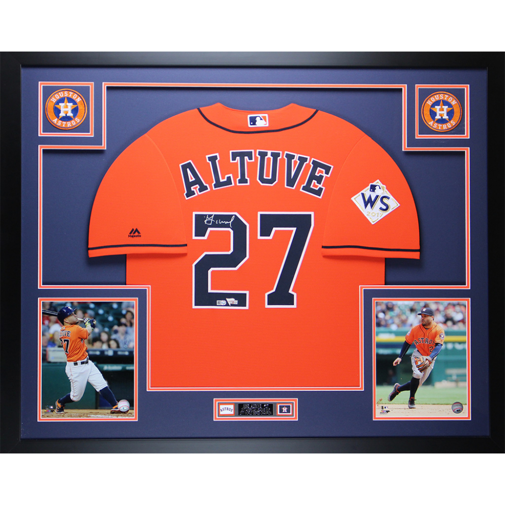 Jose Altuve Signed Astros 35" x 43" Custom Framed Jersey (Fanatics ...