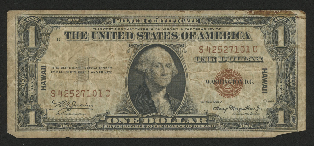 1935 $1 One Dollar Hawaii Overprint Bank Note | Pristine Auction