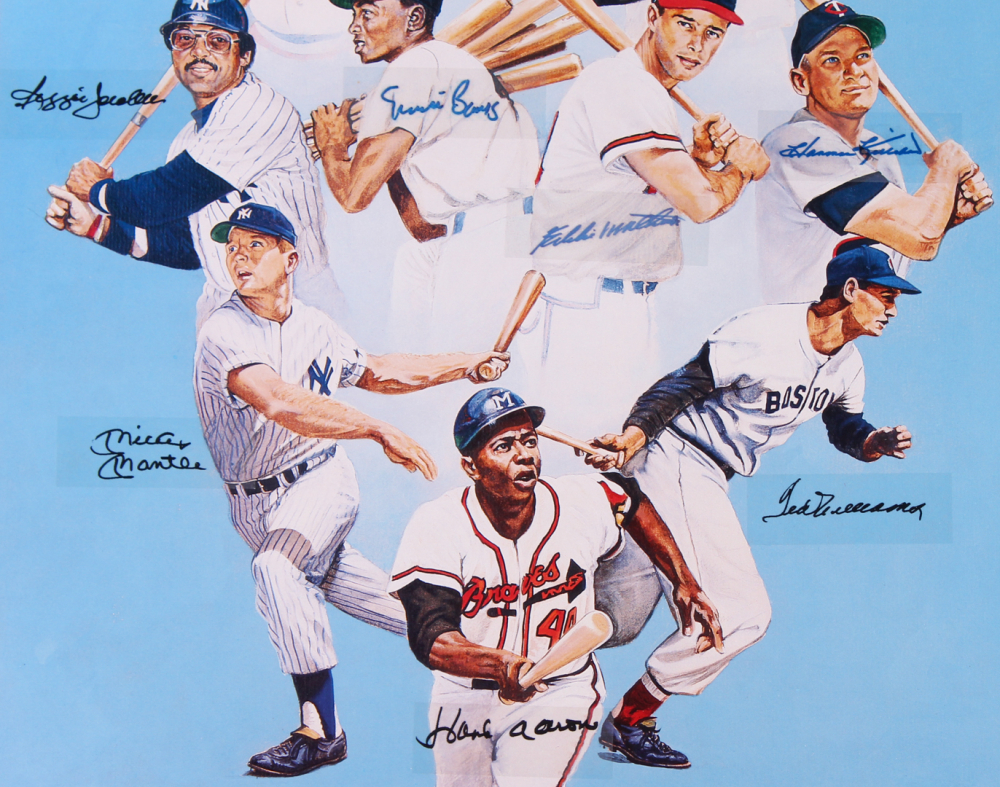 "500 Home Run Club" LE Custom Framed 27.5x33.5 Lithograph with (10 ...