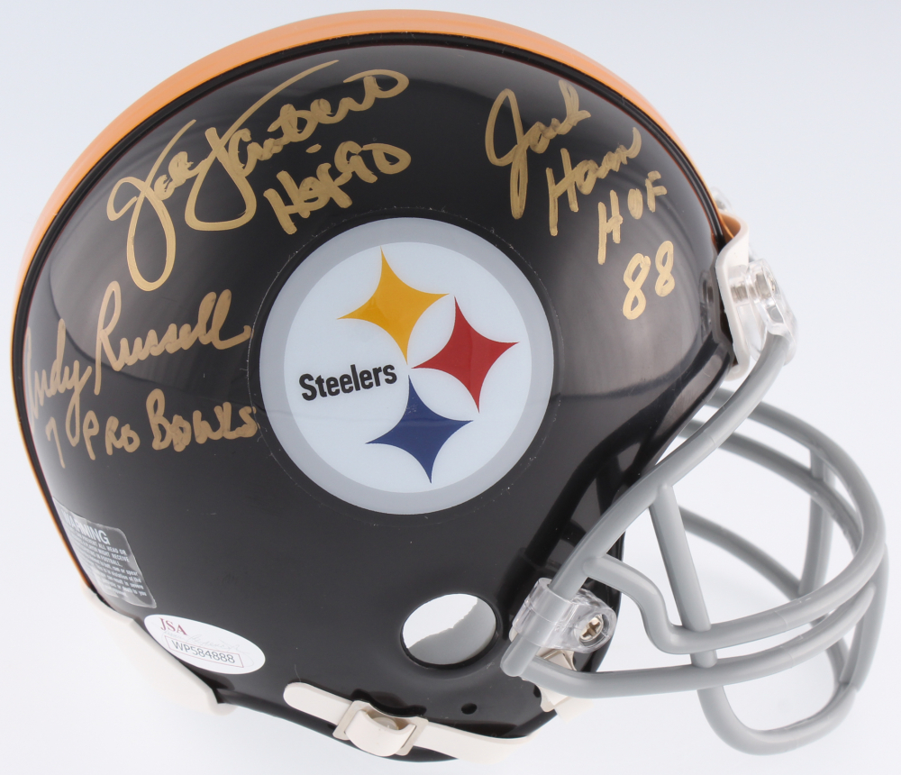 Jack Ham, Jack Lambert & Andy Russell Signed Steelers Mini-Helmet (JSA ...