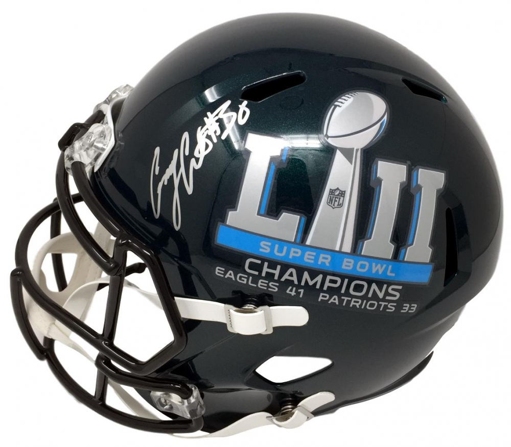 Corey Clement Signed Super Bowl LII Eagles Full-Size Speed Helmet (JSA ...