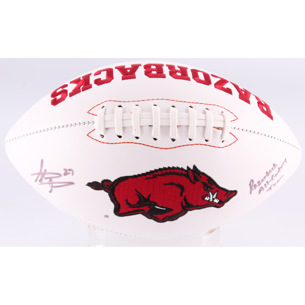 Steve Atwater Signed Arkansas Razorbacks Logo Football Inscribed ...