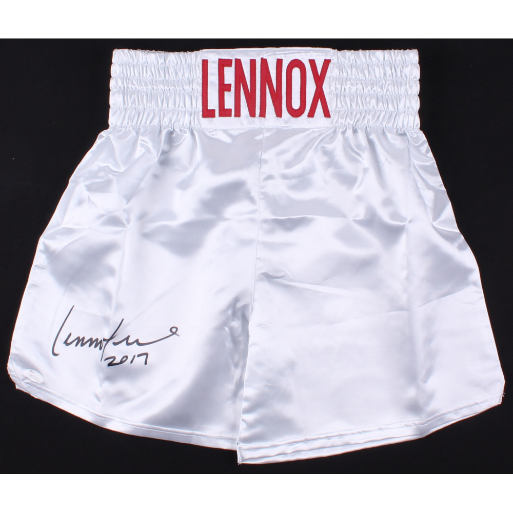 Lennox Lewis Signed Boxing Trunks Inscribed "2017" (JSA COA) | Pristine ...