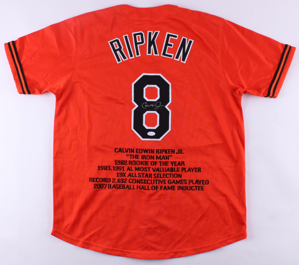 Cal Ripken Jr. Signed Orioles Career Highlight Stat Jersey (JSA COA ...