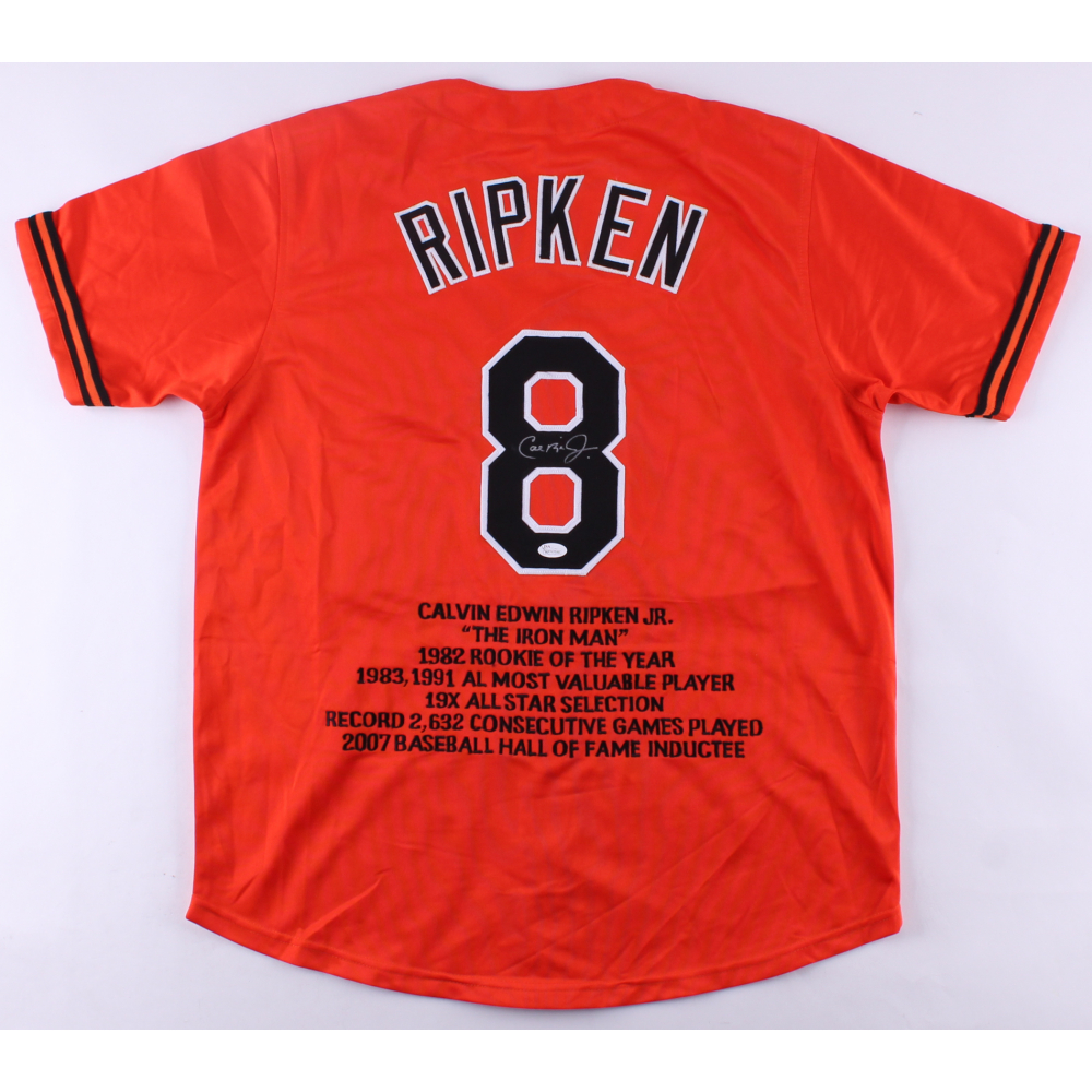 Cal Ripken Jr. Signed Orioles Career Highlight Stat Jersey (JSA COA ...
