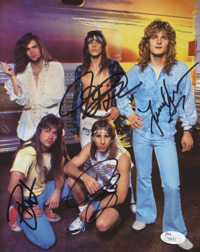 Tesla 8x10 Photo with (4) Signatures Including Jeff Keith, Brian Wheat ...