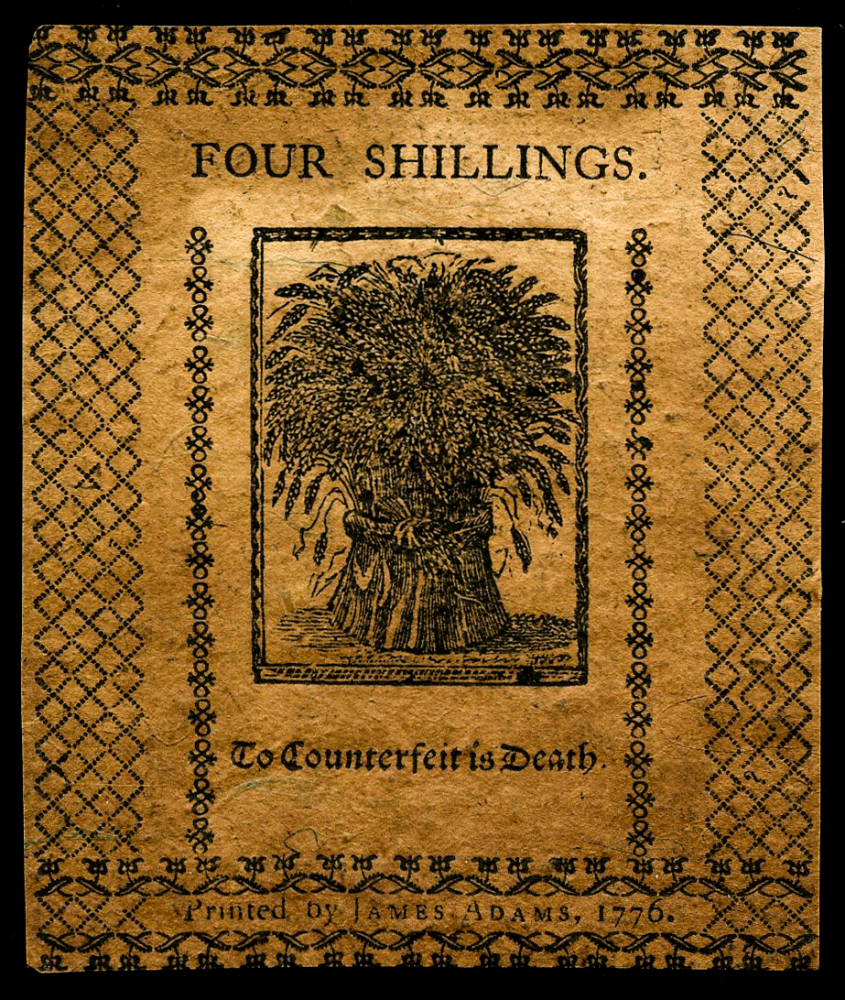 1776 Delaware 4s Four Shillings Colonial Currency Note - January 1st ...