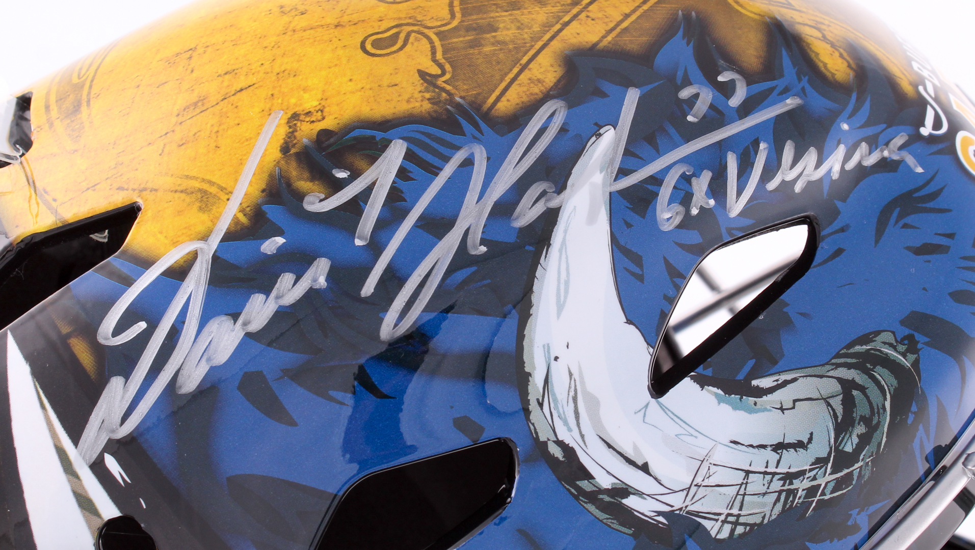 Dominik Hasek Signed Sabers Full-Size Goalie Mask Inscribed "6x Vezina ...