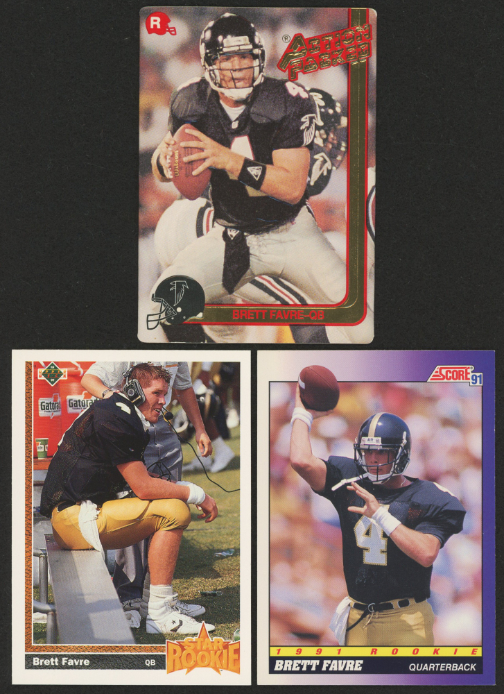 Lot of (3) Brett Favre Football Cards with 1991 Action Packed Rookie ...