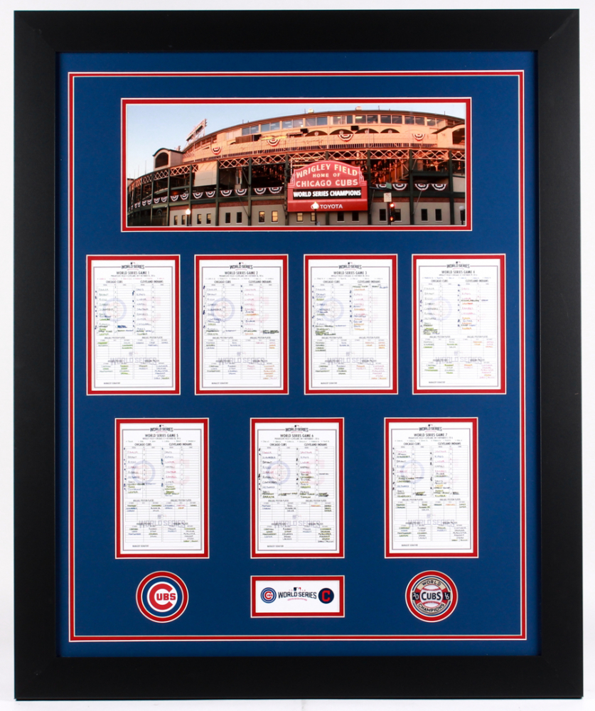 2016 World Series Chicago Cubs 27x33 Custom Framed Photo Display ...