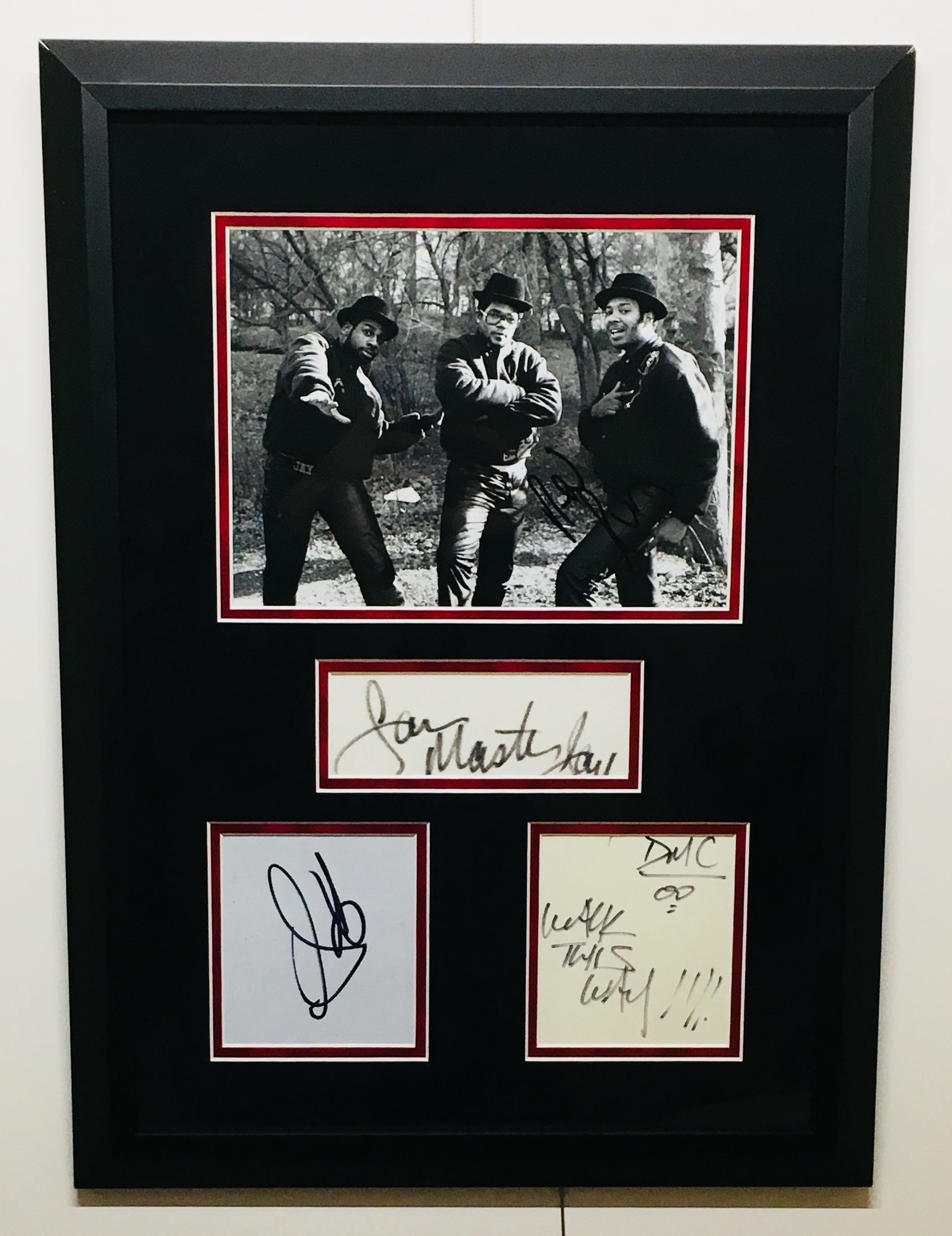 Run DMC 16x20 Custom Framed Cut Display Signed by (4) with Joseph ...