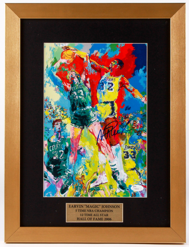 Magic Johnson Signed Lakers 14x18.5 Custom Framed LeRoy Neiman Print ...