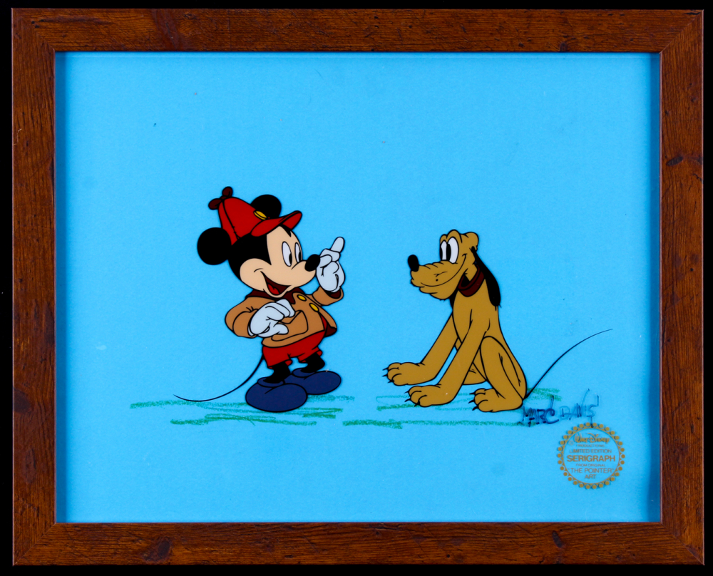Marc Davis Signed Walt Disney Mickey Mouse & Pluto "The Pointer" 12 ...