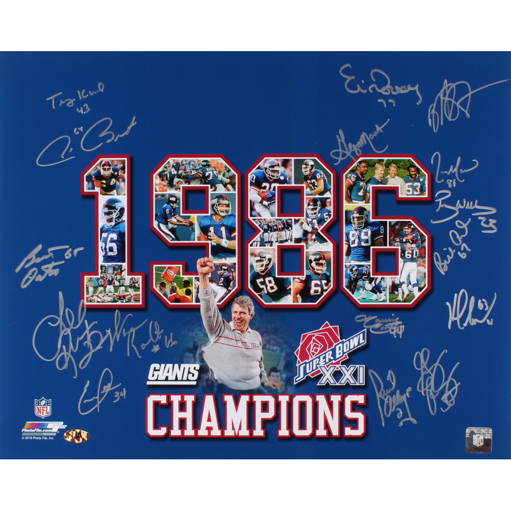 1986 Giants Super Bowl XXI Champions 16x20 Photo Team-Signed by (16 ...