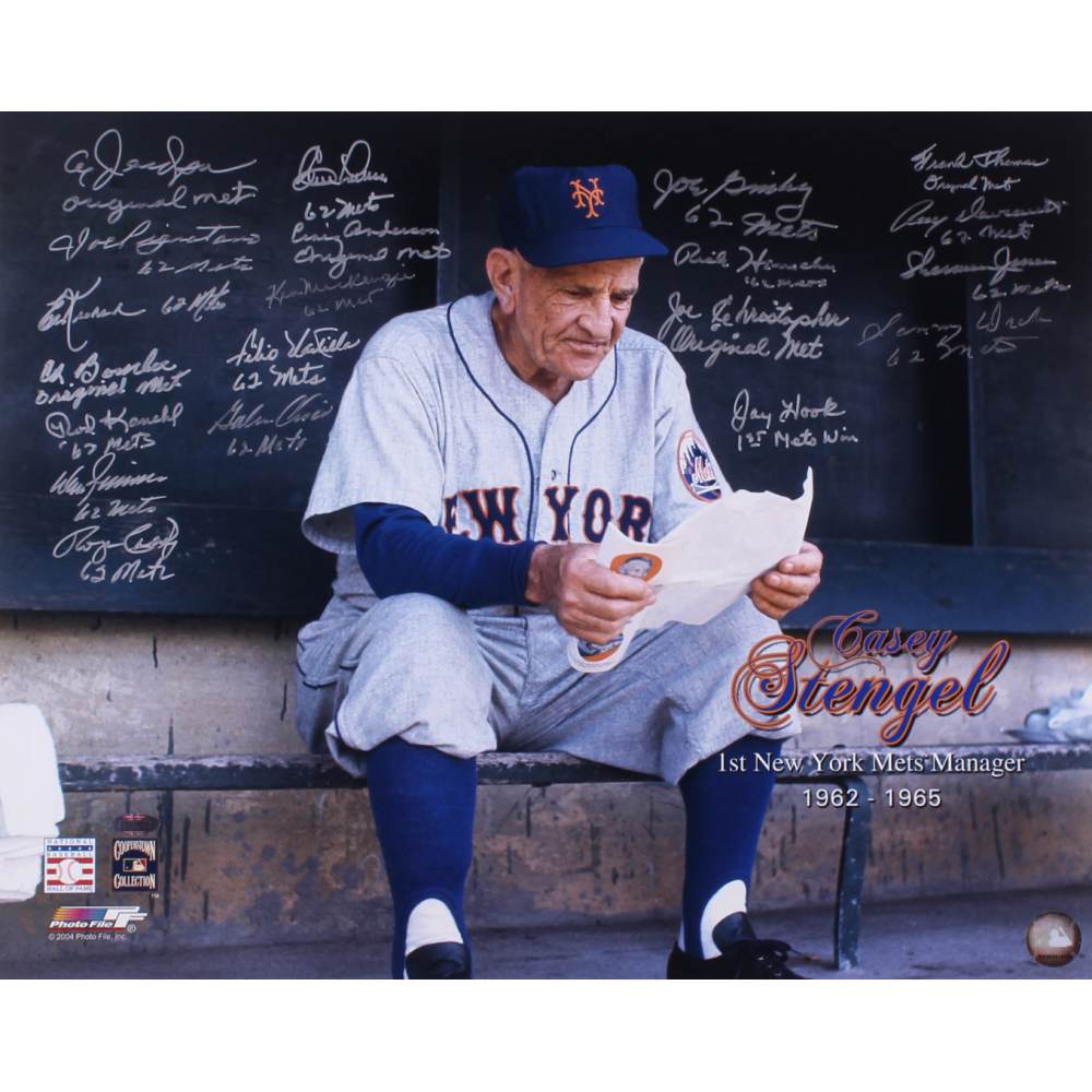 Casey Stengel 1969 Mets 16x20 Team-Signed Photo by (20) With Al Jackson ...