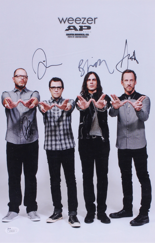 Weezer 11x17 Poster Print Signed by Brian Bell, Scott Shriner, Rivers ...