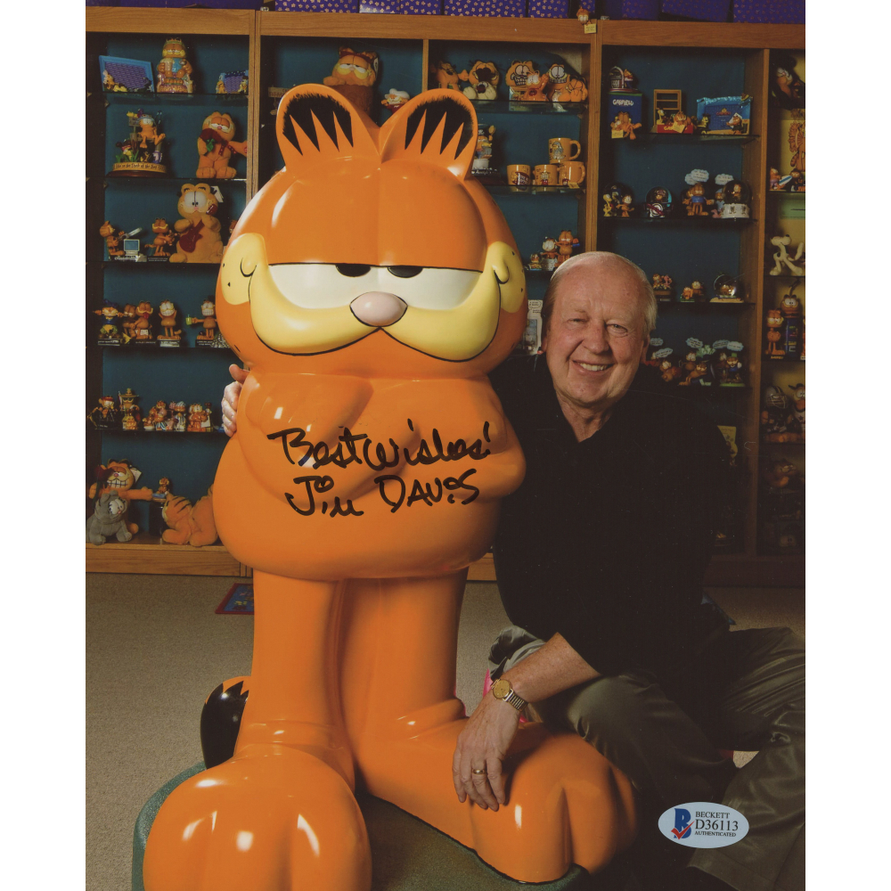 Jim Davis Signed "Garfield" 8x10 Photo Inscribed "Best Wishes" (Beckett ...