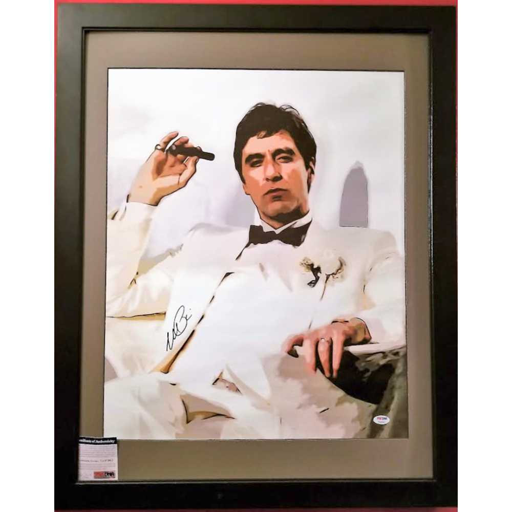 Al Pacino Signed 21x35 "Scarface" Custom Framed Canvas Print (PSA COA ...
