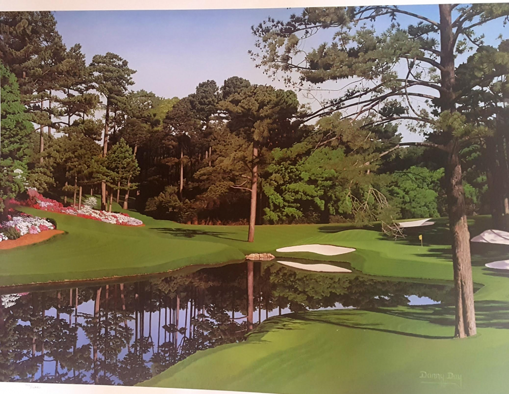 Danny Day Signed 1995 The Masters "The 16th at Augusta" Golf Course ...