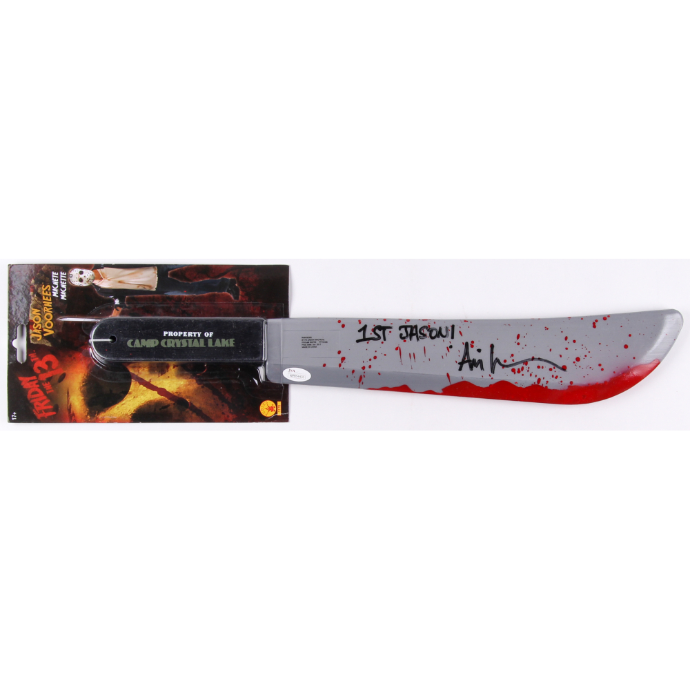 Ari Lehman Signed Jason "Friday the 13th" Toy Machete Inscribed "1ST ...