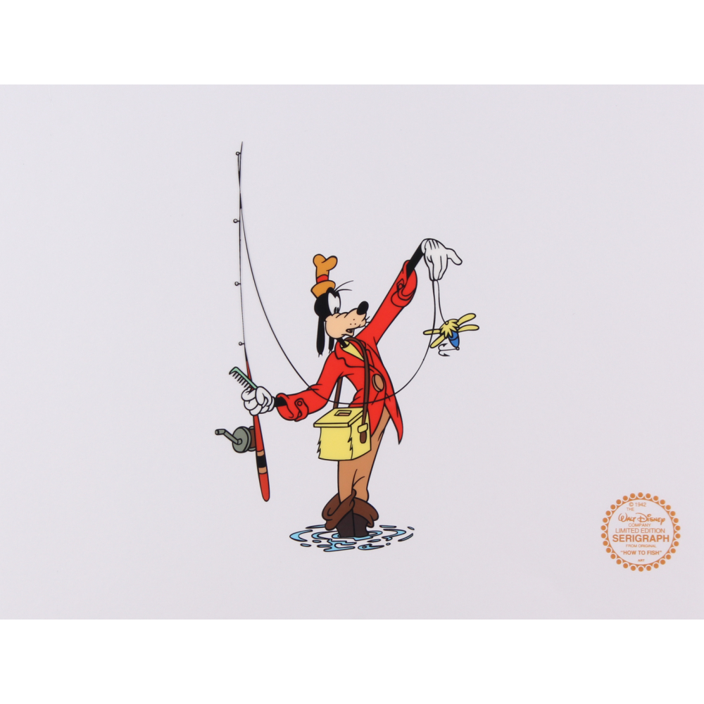 Walt Disney's Goofy "How To Fish" LE 11x14 Animation Serigraph Cel ...