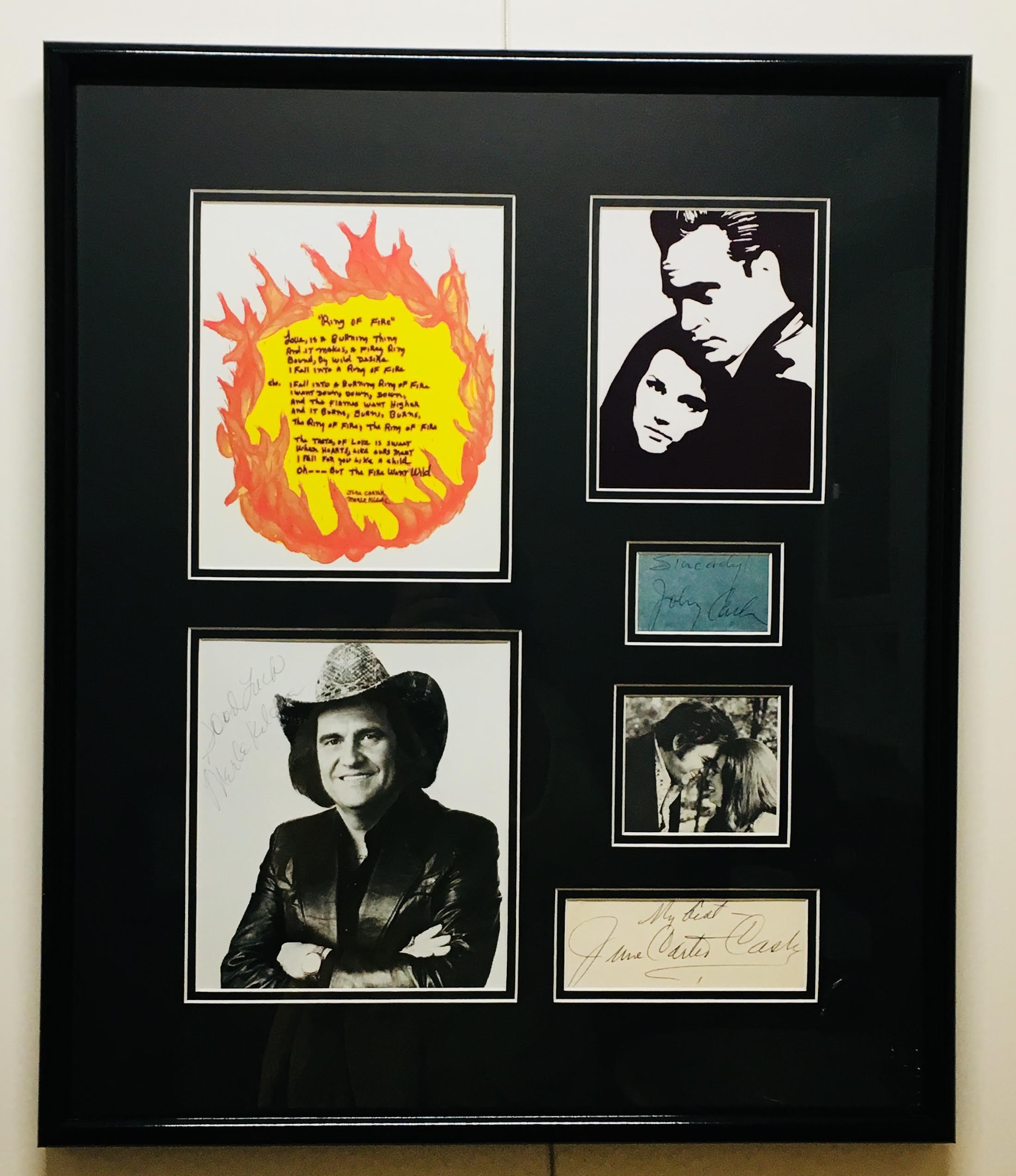 Johnny Cash, June Carter Cash & Merle Kilgore Signed 21x25 Custom ...
