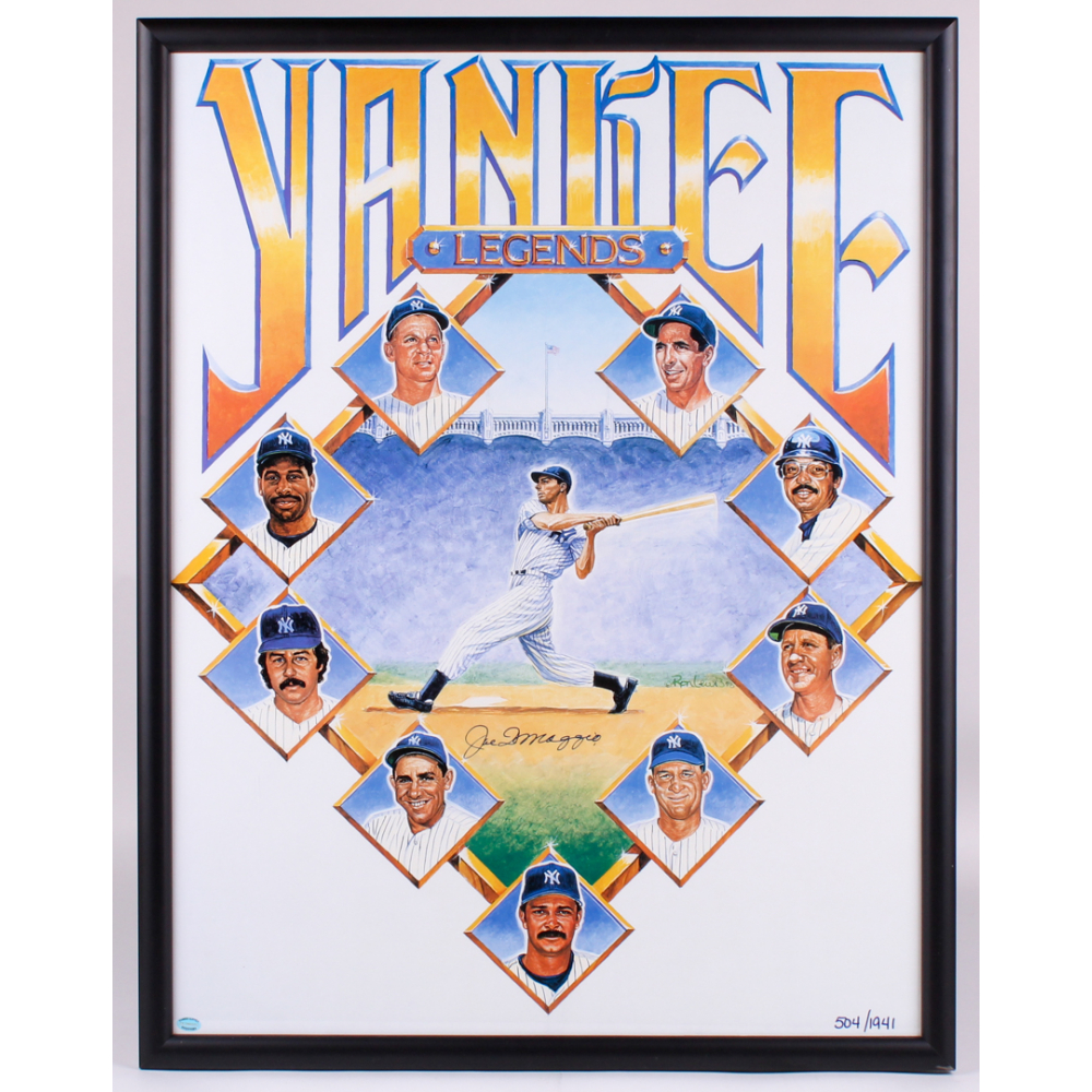 Joe Dimaggio Signed Yankees 24.5x32 "Yankee Legends" Limited Edition ...