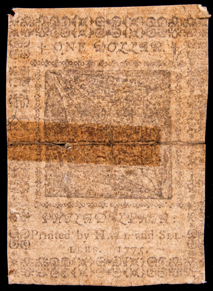 1775 $1 One-Dollar Continental Currency Note - November 29th, 1775 ...