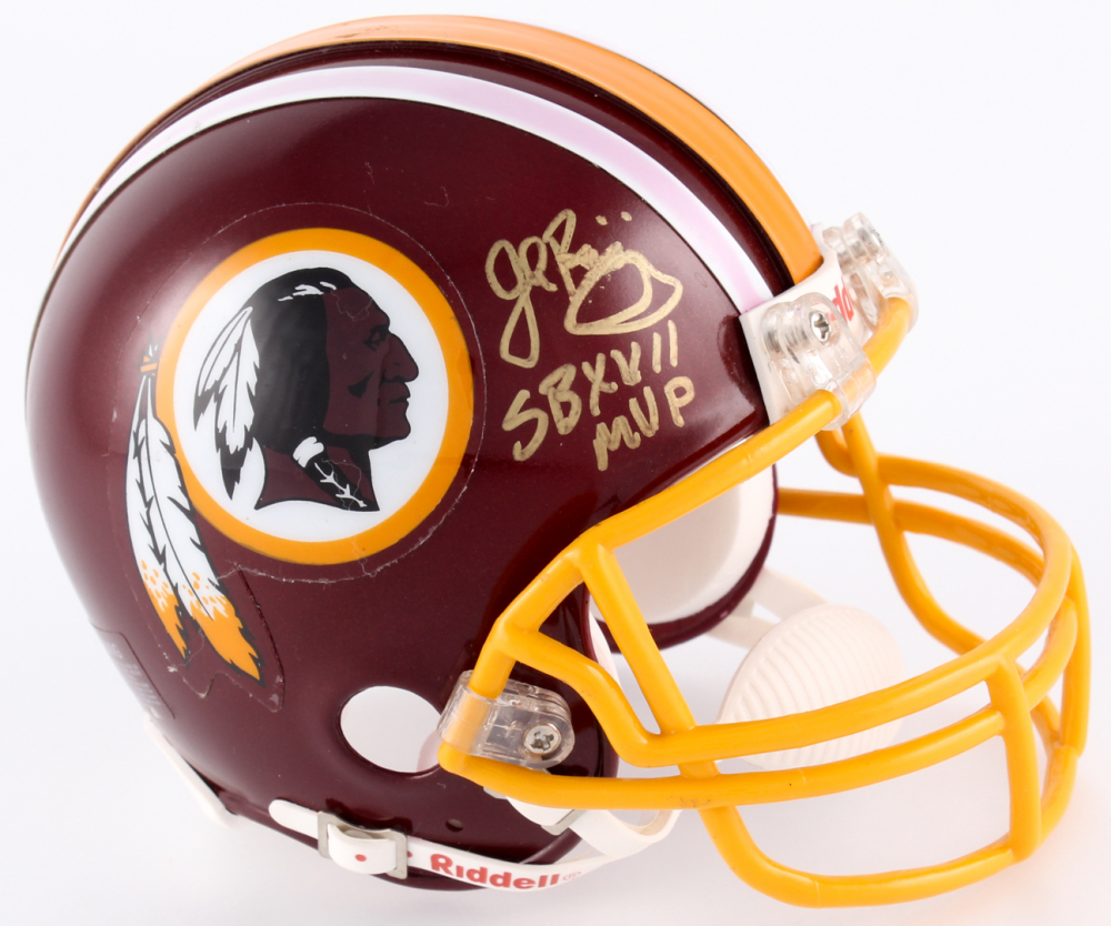 John Riggins Signed Redskins Mini-Helmet Inscribed "SBXV11 MVP ...
