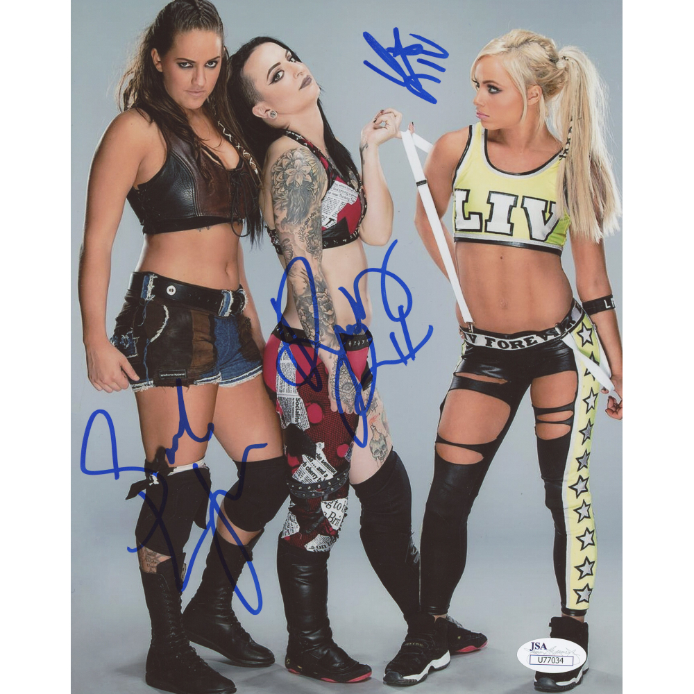 Liv Morgan, Sarah Logan & Ruby Riot Signed "Riott Squad" WWE 8x10 Photo (JSA COA) | Pristine Auction