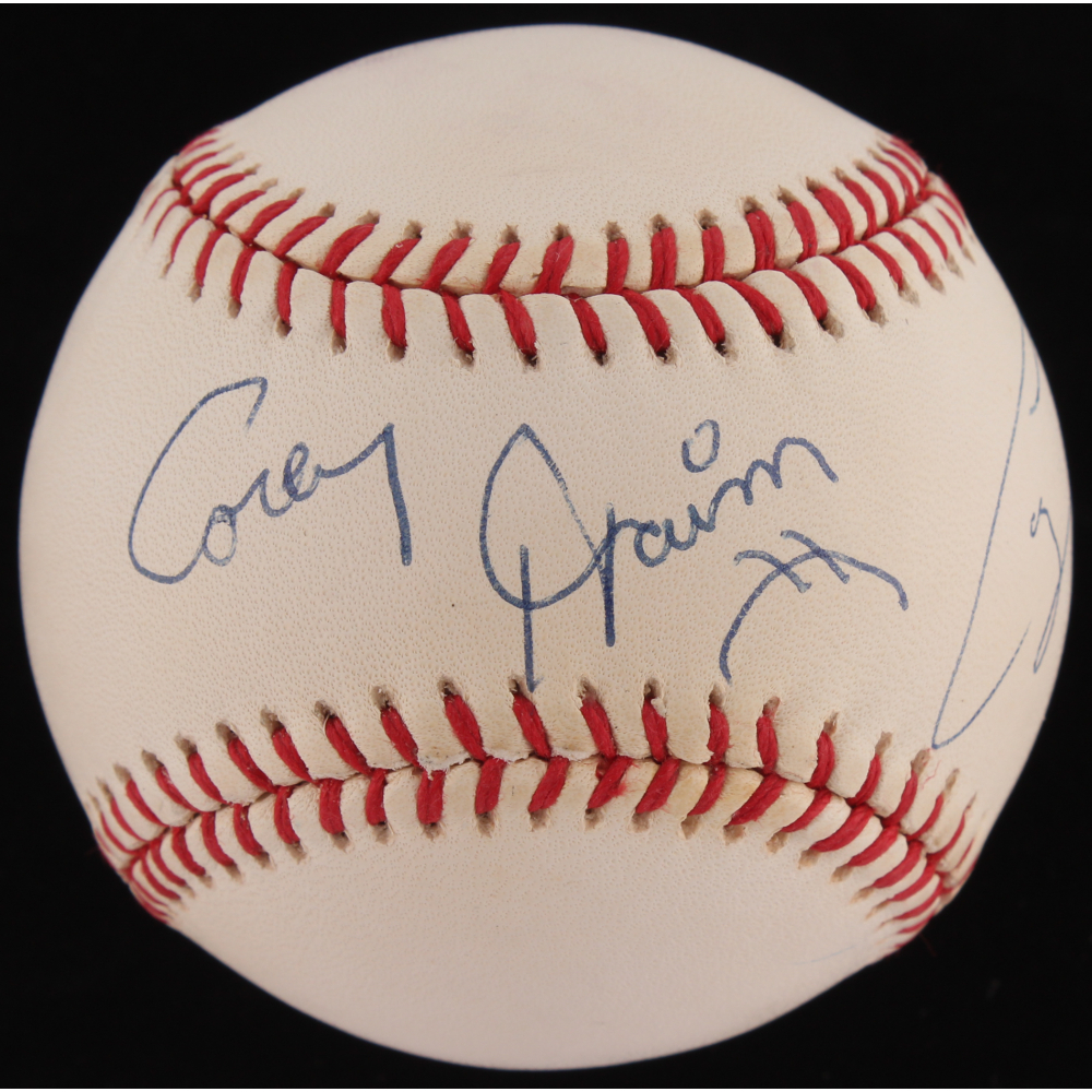Corey Haim & Corey Feldman Signed OAL Baseball (JSA COA) | Pristine Auction