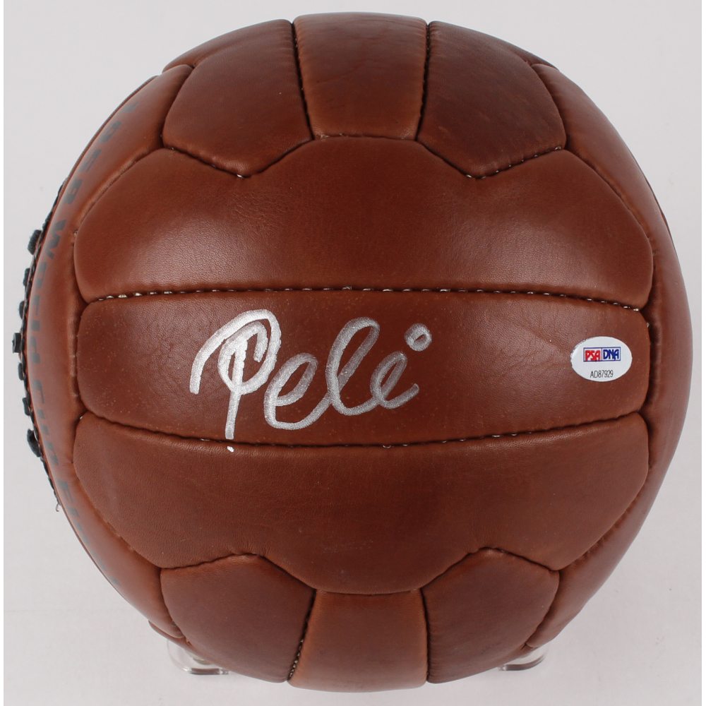 Pele Signed 1958 World Cup Final Throwback Soccer Ball (PSA Hologram ...