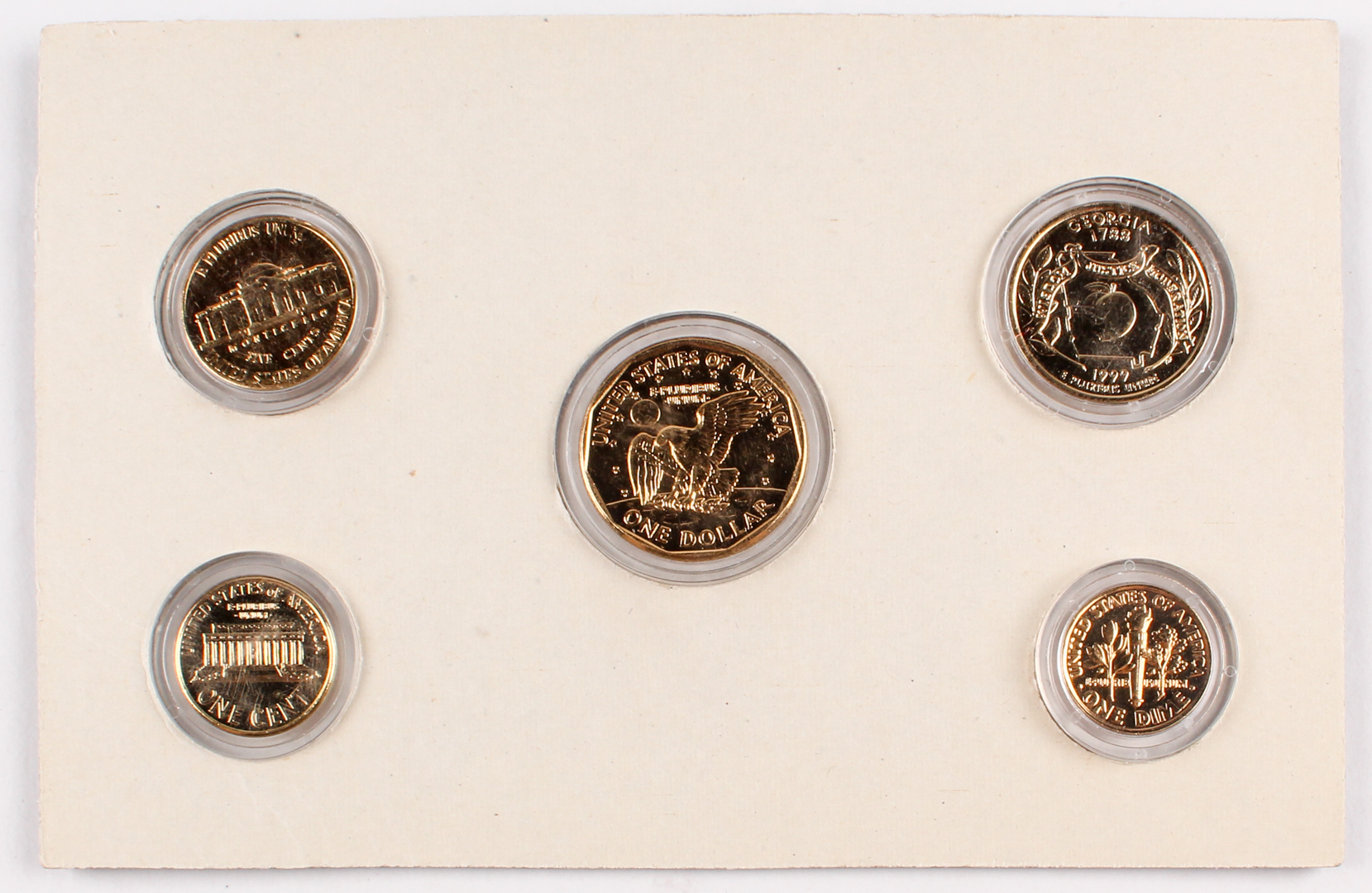 1999 24K Gold Plated Coin Set of (5) Coins with Display Case | Pristine ...