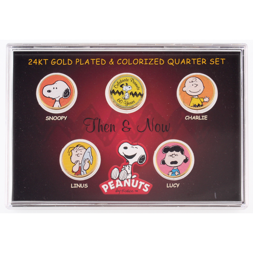 "Peanuts" Then & Now 24k Gold Plated Colorized Quarter Coin Set ...