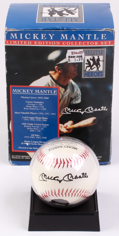 Mickey Mantle Commemorative Career Stat Baseball | Pristine Auction