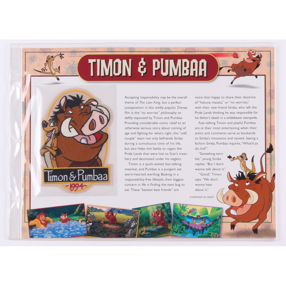 Disney's "The Lion King" Timon & Pumbaa 9x12 Patch Card | Pristine Auction