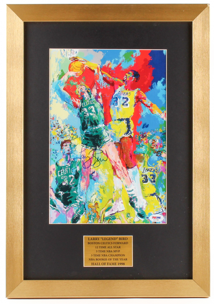 Larry Bird Signed 14" x 20" Custom Framed LeRoy Neiman Print (PSA COA ...