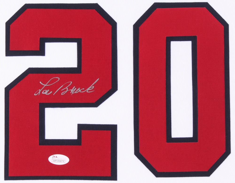 Lou Brock Signed Cardinals 35x43 Custom Framed Jersey (JSA COA ...