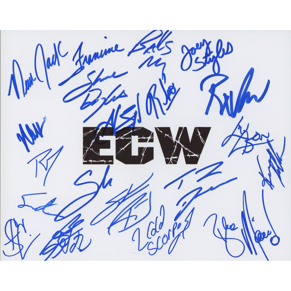 ECW 8x10 Photo Signed by (20) with New Jack, Balls Mahoney, Noza ...