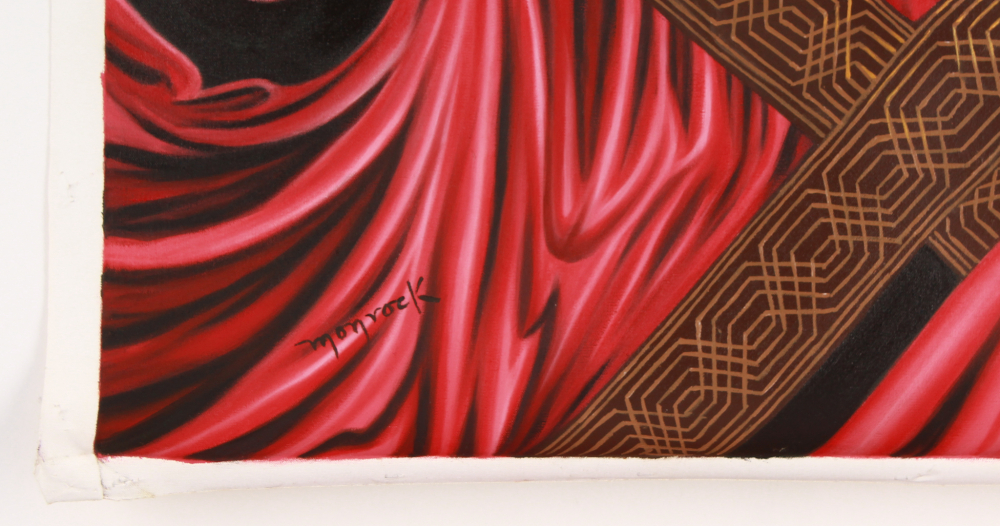 Hector Monroy Signed "Salvatore Mundi" 25.5x33.5 Original Oil Painting ...