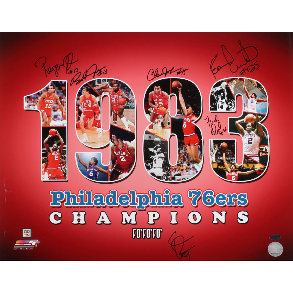 1983 76ers Champions 16x20 Photo Signed by (6) with Clint Richardson ...