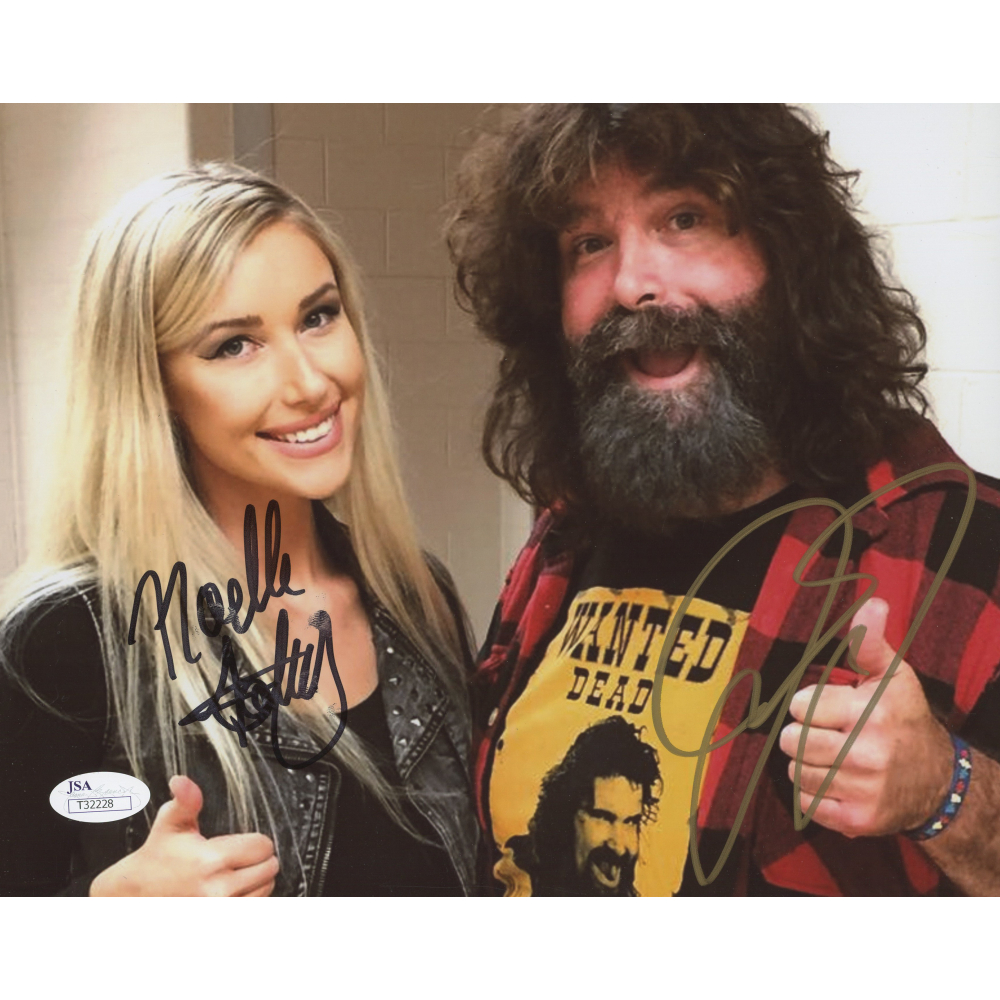 Mick Foley & Noelle Foley Signed WWE 8x10 Photo (JSA COA) | Pristine Auction