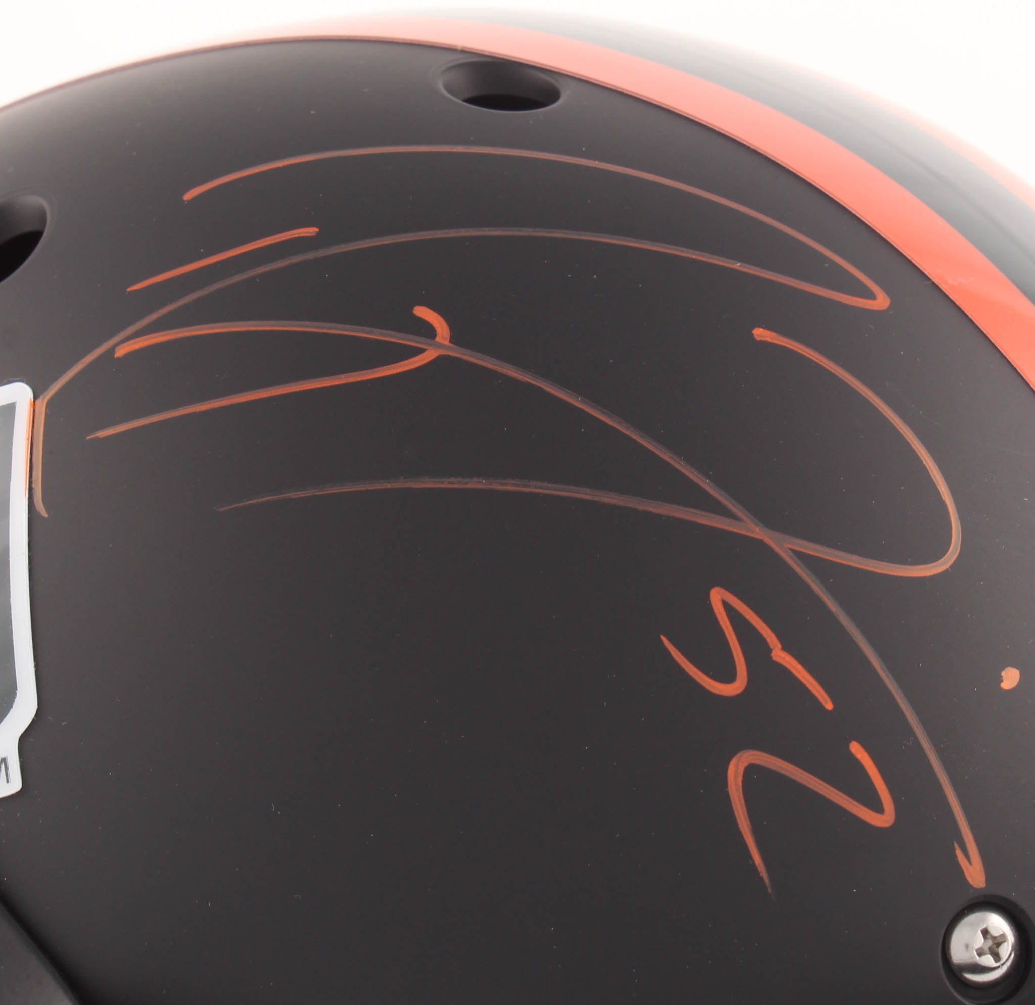 Ray Lewis Signed Miami Hurricanes Full-Size Custom Matte Black Helmet ...